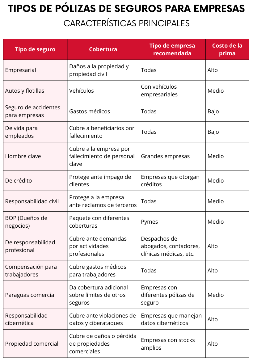 Tipos de pólizas de seguros para empresas, ¡conócelos! | AMI