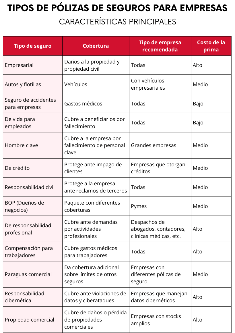 Tipos de pólizas de seguros para empresas, ¡conócelos! | AMI